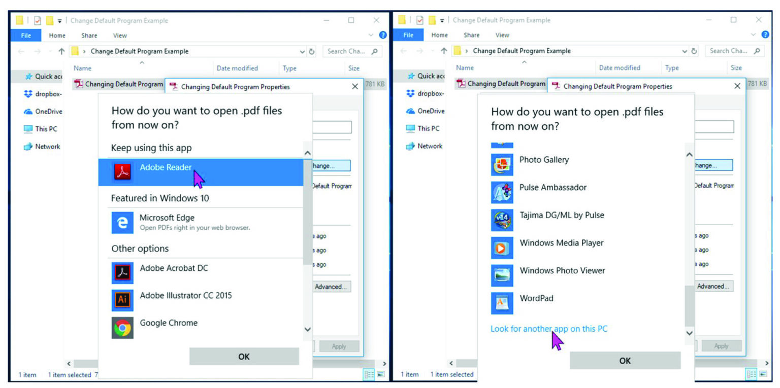 How to change the default program to open a file