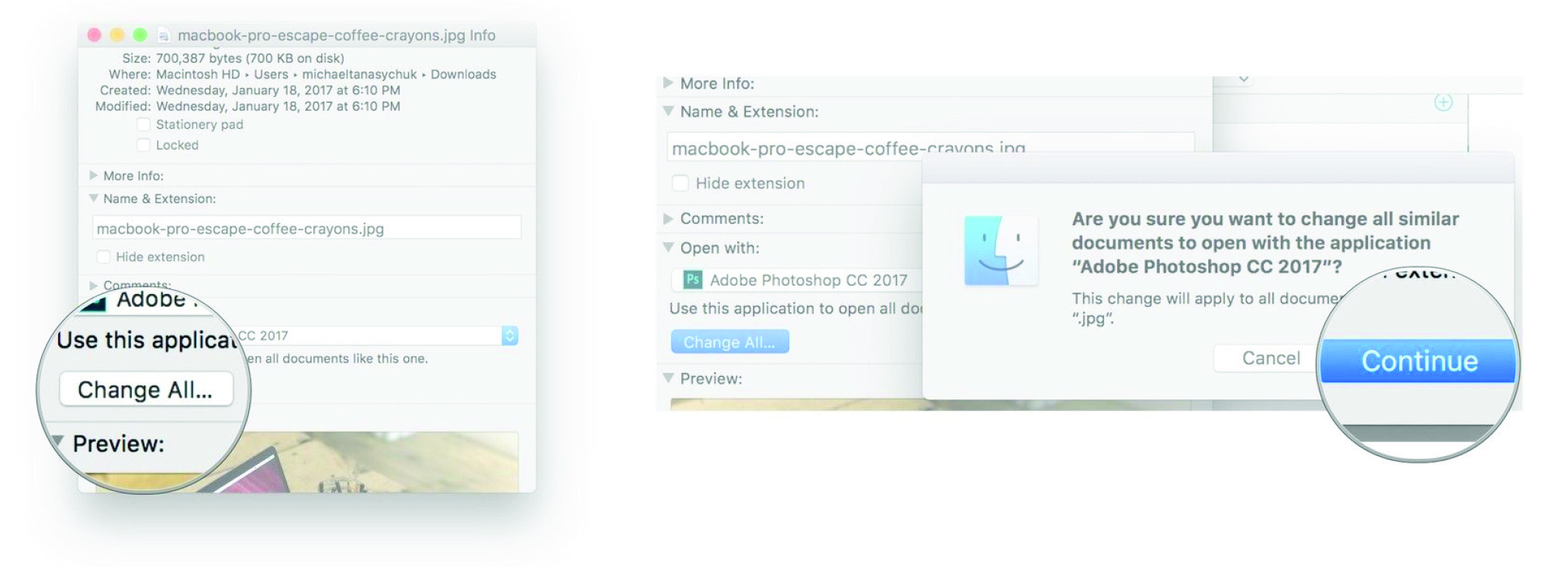How to change the default program to open a file